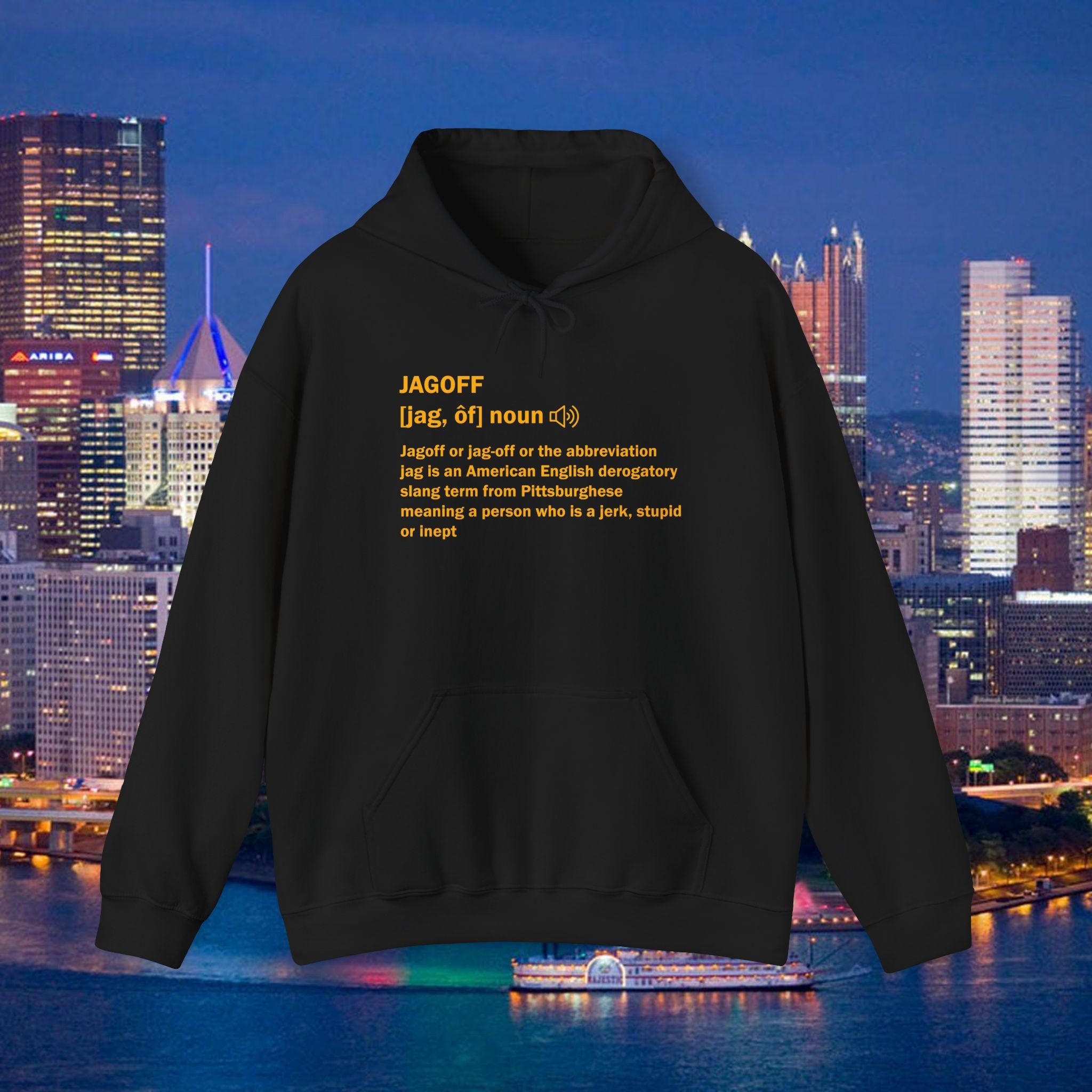 Jagoff Definition Hoodie | Pittsburghese Slang Sweatshirt | Yinzer Hum ...