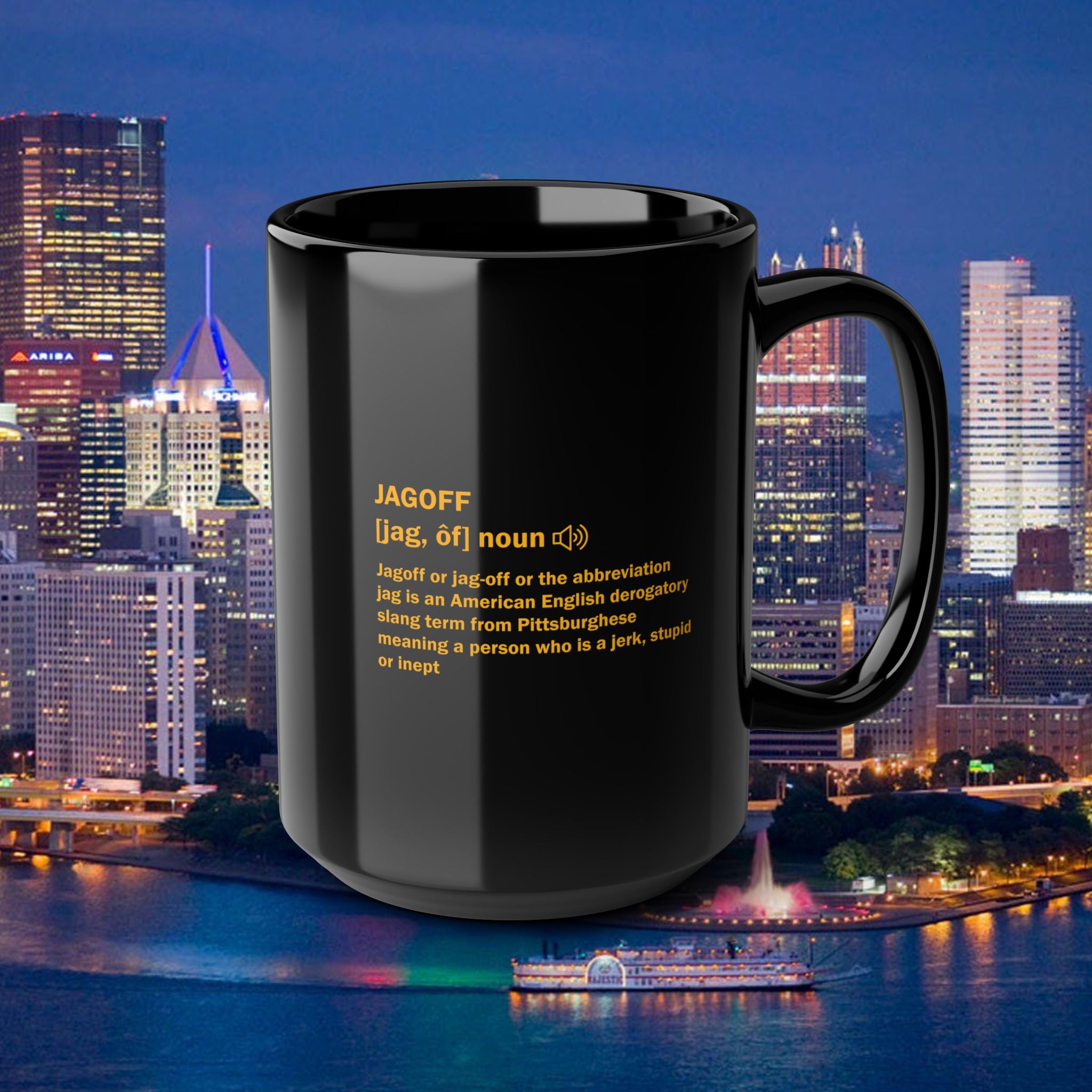 Jagoff Definition 15oz Coffee Mug | Pittsburghese Slang Mug | Yinzer H ...